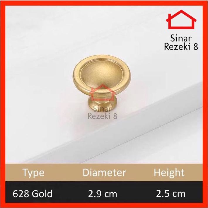 Jual Handle Tarikan Laci 628 Gold Knob Bulat Laci Lemari Minimalis ...