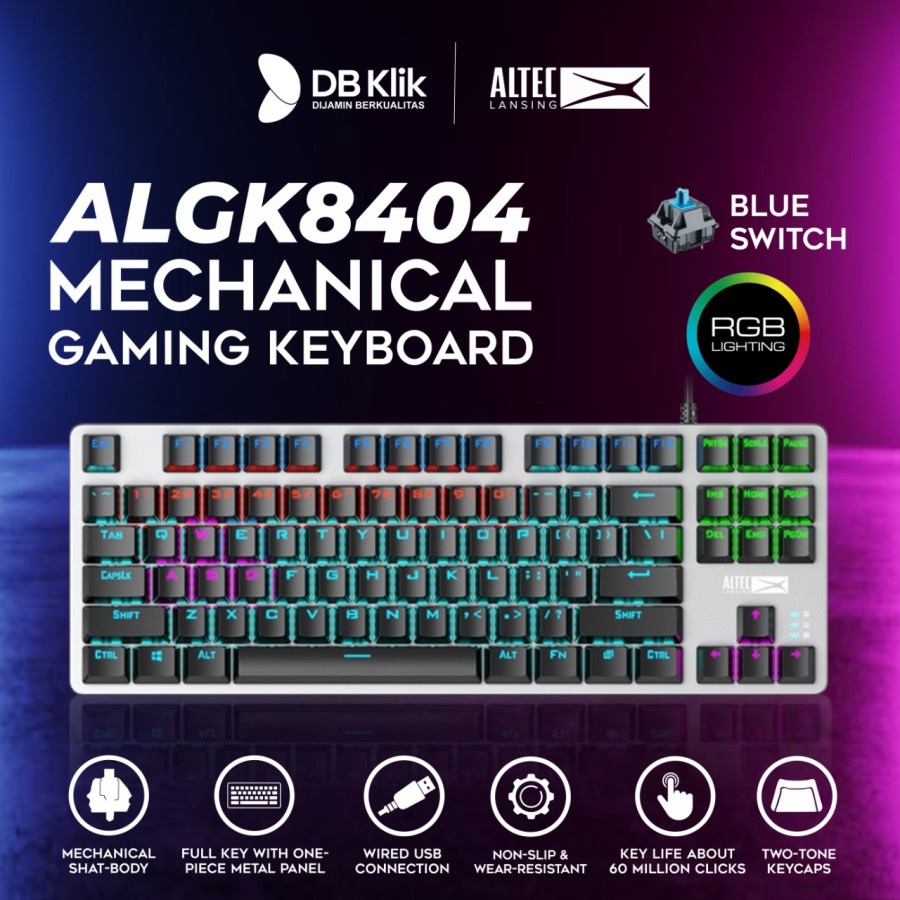 Jual Keyboard Gaming Mechanical ALTEC LANSING ALGK-8404 Wired RGB ...