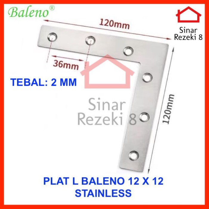 Jual Plat L 12 x 12 STAINLESS Siku Connector L Konektor 120 Plat ...
