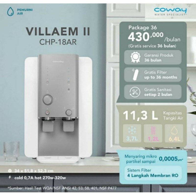 Jual WATER PURIFIER COWAY VILLAEM II CHP-18AR/DISPENSER ( Pemurni Air ...