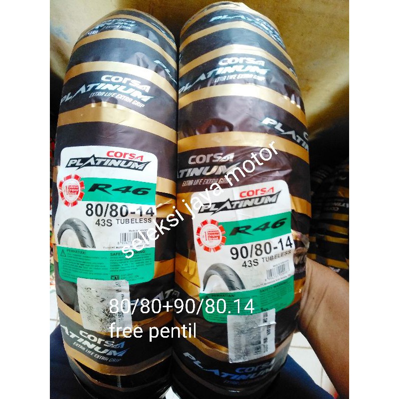 Jual Paket Corsa platinum r46 80/80+90/80.14 soft compound free pentil ...