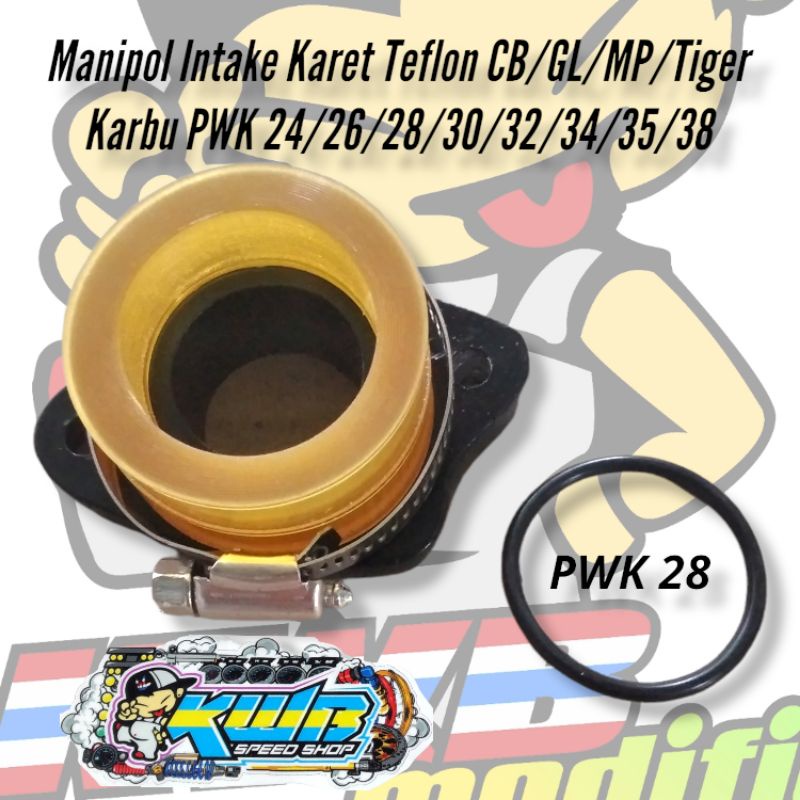 Jual Manipol intake karet teflon karbu karbulator PE 24/26/28/30/32/34 PWK 24/26/28/30/32/34/35 ...