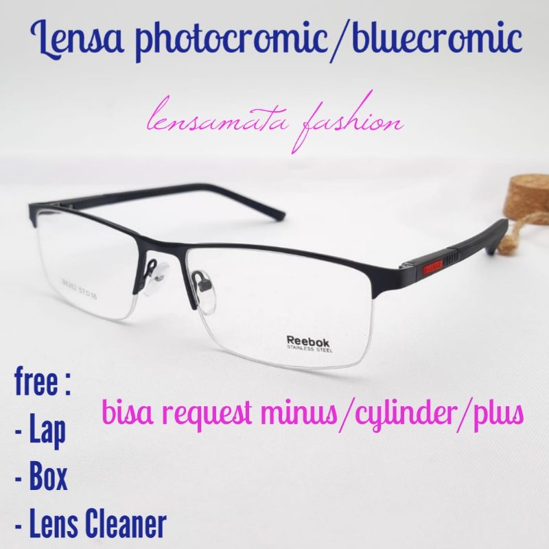Jual Kacamata Bluecromic Pria, Tersedia Lensa Blueray dan Photocromic ...