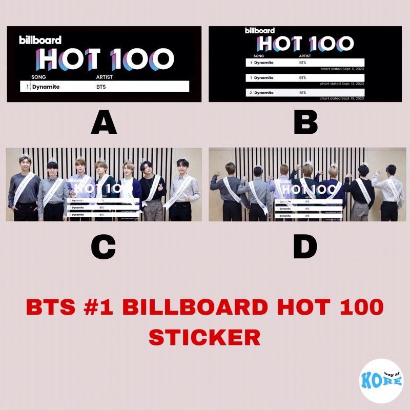 Jual BTS #1 BILLBOARD HOT 100 STICKER | Shopee Indonesia