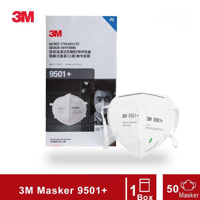 Jual 3M 9501+ Masker KN95 Particulate Respirator P95 - 1 Box ( 50 ...