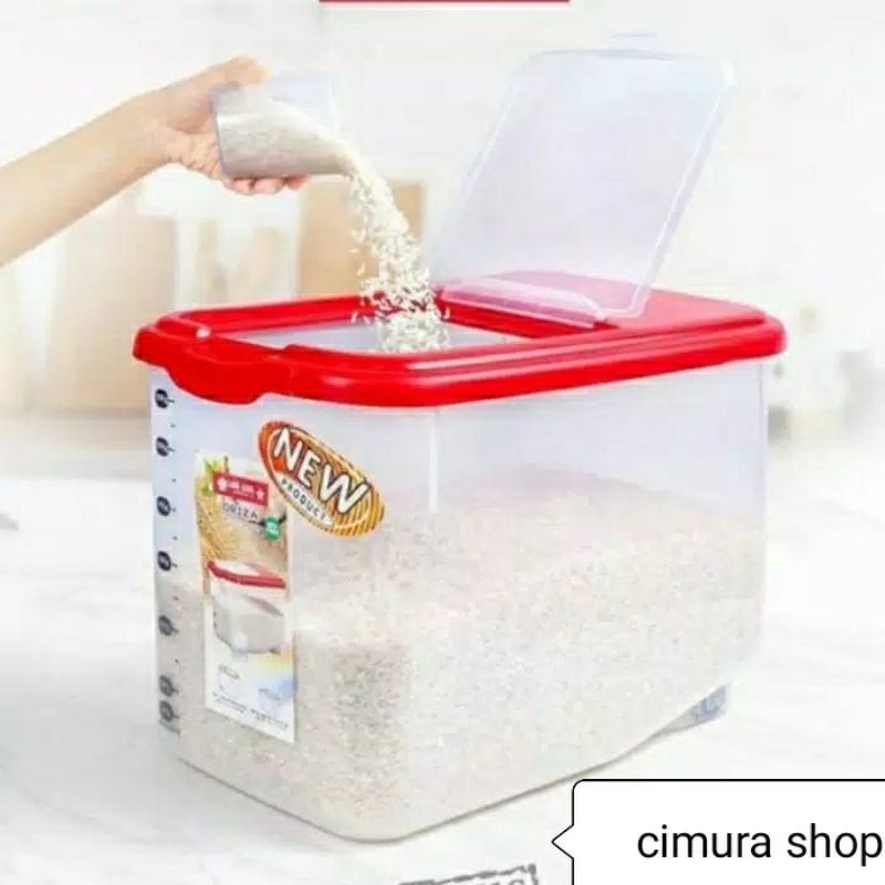 Jual Tempat beras/rice box/ricebox 12,5kg/tempat berasl Lion star ...