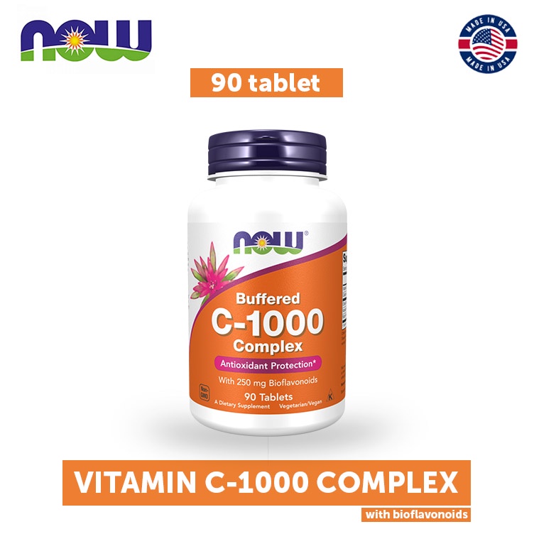 Jual NOW FOODS Buffered Vitamin C Complex 1000 mg Complex 90 tablet Bioflavonoids C1000 Vit C ...