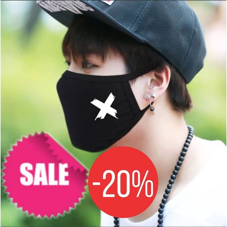 Jual Masker Korea K-Pop Black unisexFace mask kawaii anime | Shopee ...