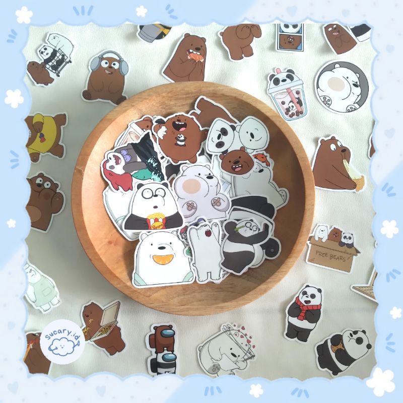 Jual [TERMURAH] Stiker We Bare Bears | Stiker Beruang | Stiker Lucu ...