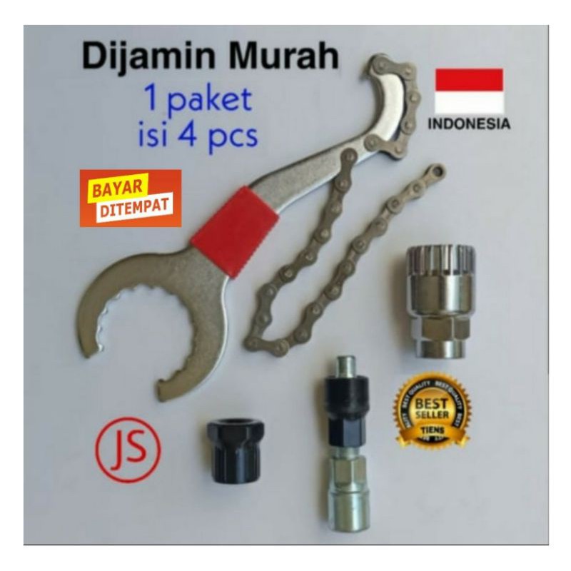 Jual Kunci Sprocket Crank Set 5 in 1 Lengkap Reparasi Sepeda For ...