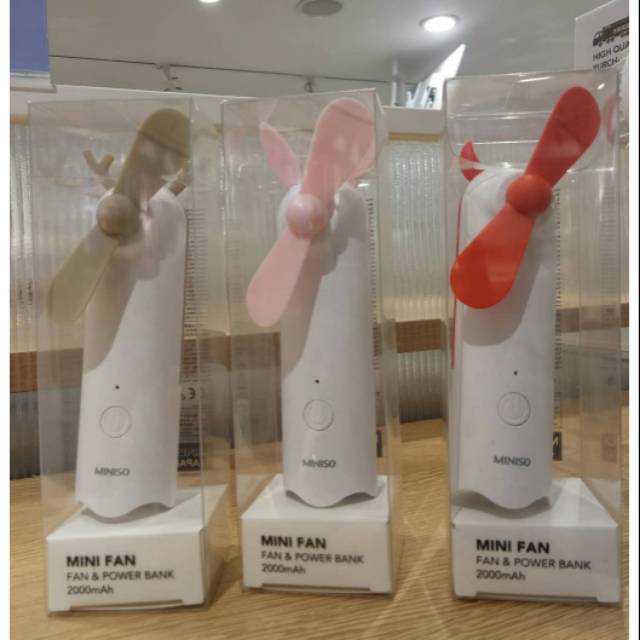 Jual Miniso- Mini fan & power bank | Shopee Indonesia