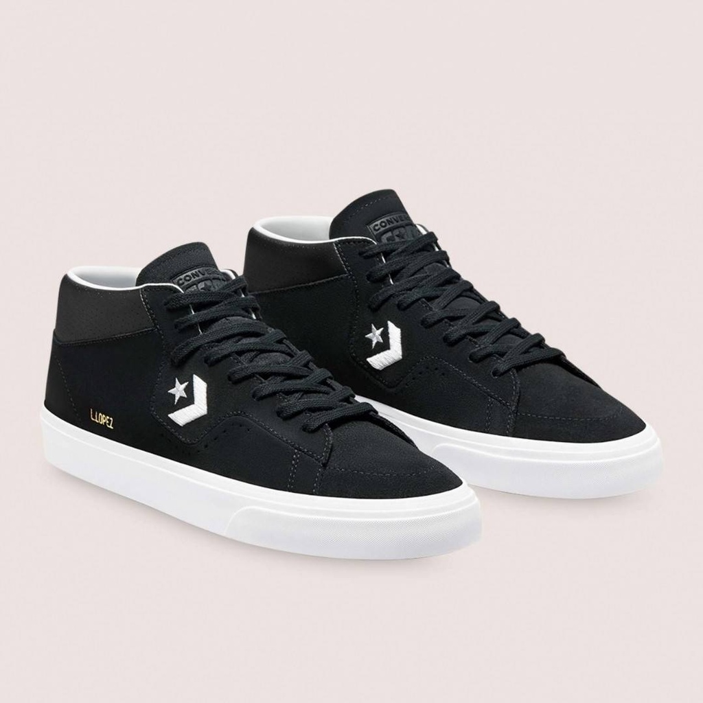 Jual Converse Pro Cons Mid x Louie Lopez Suede & Leather Black/White ...
