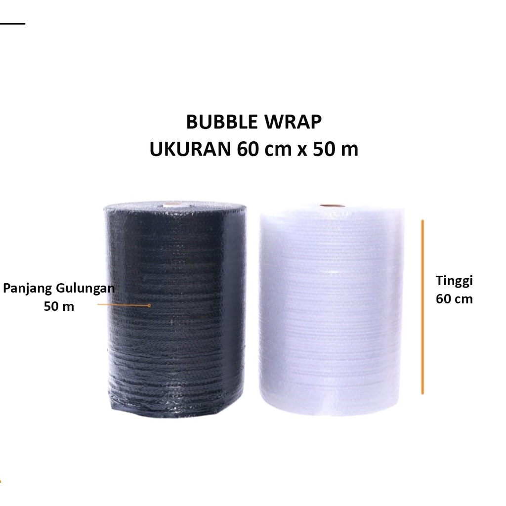Jual Bubble wrap Plastik Hitam Putih 60 cm x 50 meter transparan Buble ...