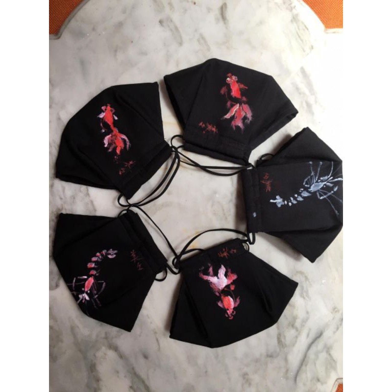 Jual Real artist hand painted 3D mask ( masker lukis kain 3D ) | Shopee ...