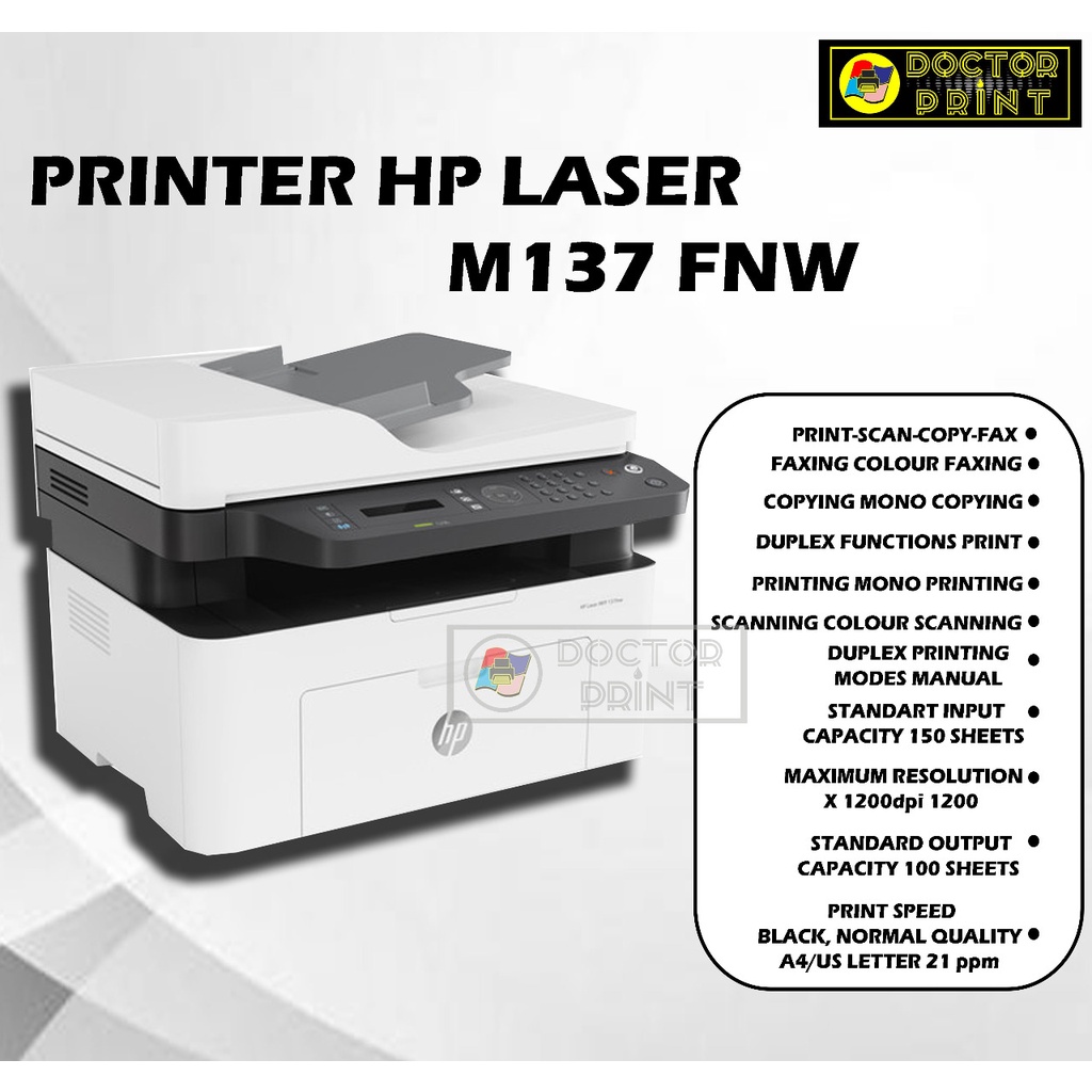 Jual Printer HP Laserjet MFP 137FNW Printer Wireless | Shopee Indonesia