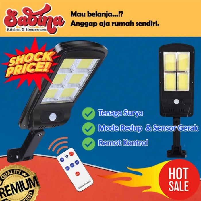 Jual Lampu Taman Dinding Jalan Solar Panel Sensor Gerak COB Remote ...