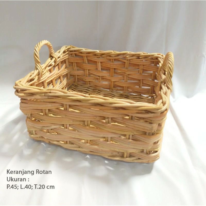 Jual Keranjang anyaman rotan warna natural | Shopee Indonesia