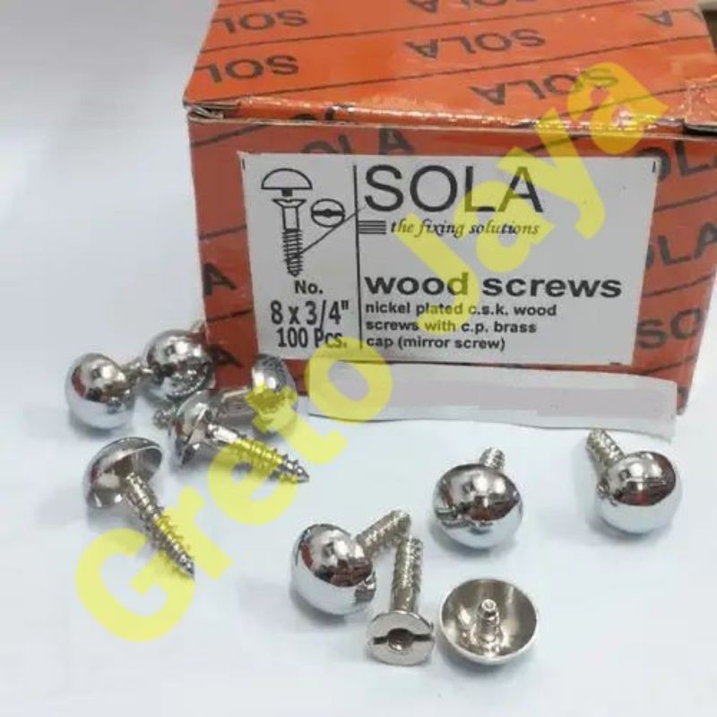 Jual Skrup Kaca 3/4" Cermin Rasa Sekrup Payung Topi Stenlis 2cm 2 cm 3/ ...