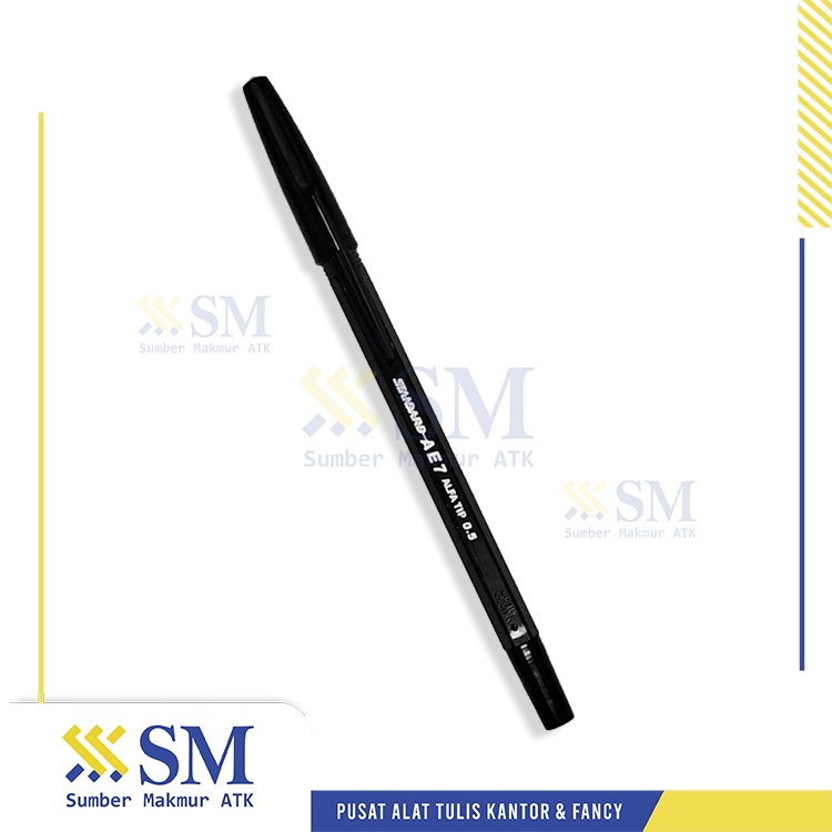 Jual (PAK) PULPEN / BALLPOINT STANDARD AE7 HITAM ISI 12 PCS | Shopee ...
