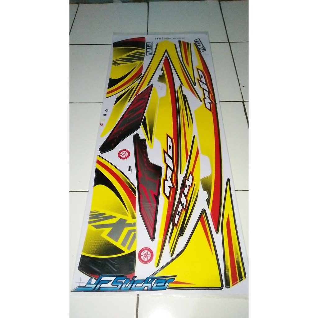 Jual Stiker striping variadi yamaha mio soul karbu 2008-2012 mx kuning ...