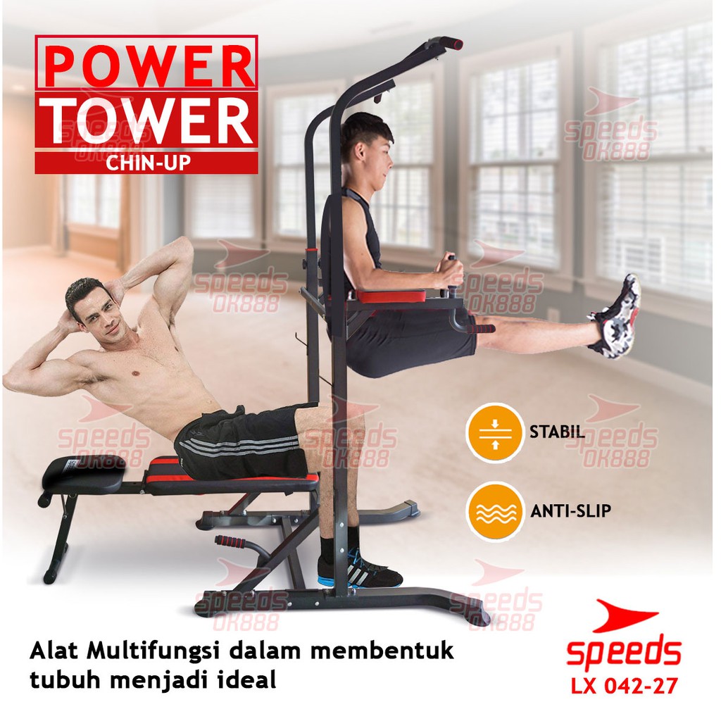 Jual SPEEDS Sport Power Tower Pull Up Bar Chin Up Hanging Bar Alat ...
