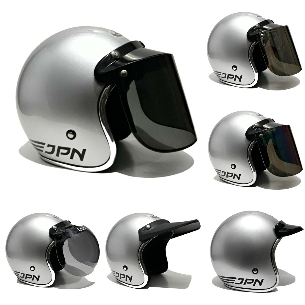 Jual Helm Jpn Silver Gloss List Chrome/croom | Shopee Indonesia