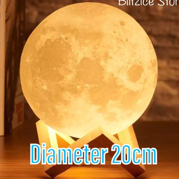 Jual Moon Lamp 20cm Lampu Bulan 16 Warna RGB Remote Rechargeable Bed ...