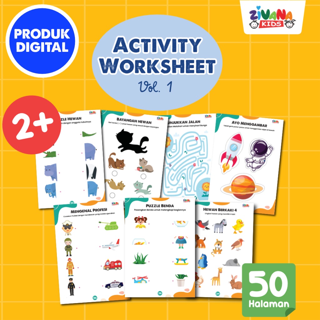 Jual Zivana Kids - DIGITAL FILE [PDF] PRINTABLE Worksheet Anak | Bisa ...
