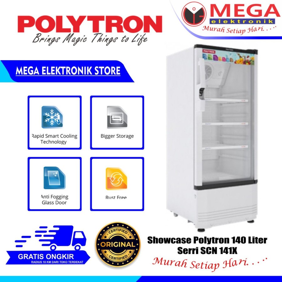Jual SHOWCASE POLYTRON 140L SCN-141X / SCN141X / SCN 141 X BERGARANSI ...