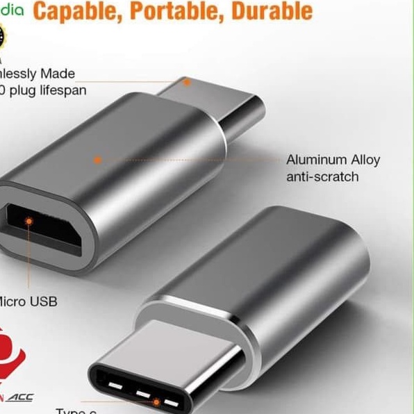 Jual sambungan jack micro to tepsi USB micro to Type-C ' C TO MICRO ...
