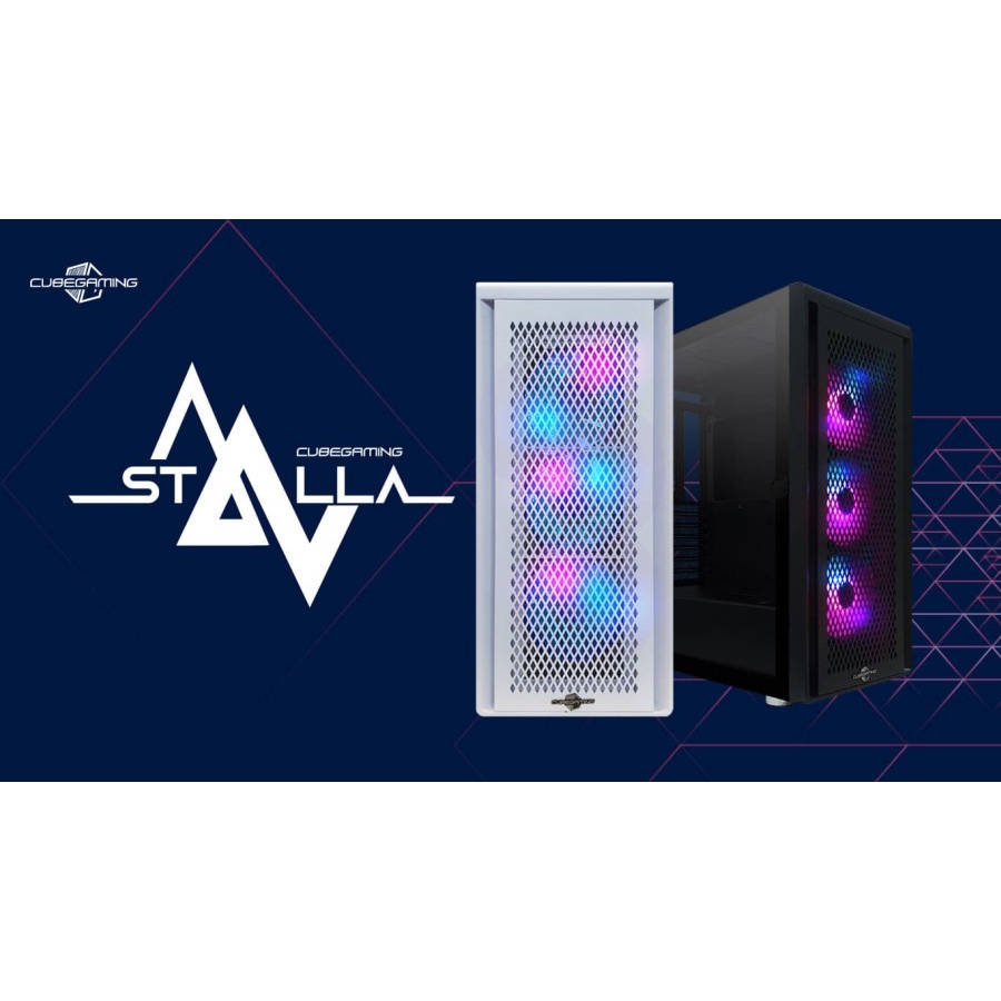 Jual CASING CUBE GAMING STALLA BLACK - ATX - LEFT SIDE GLASS DOOR ...