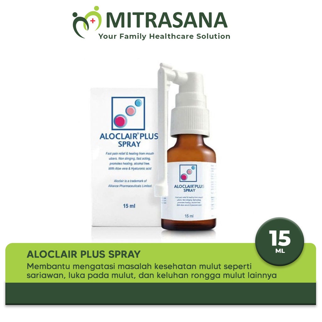 Jual Aloclair Plus Spray 15 ml - Obat Spray Sariawan Alami | Shopee ...