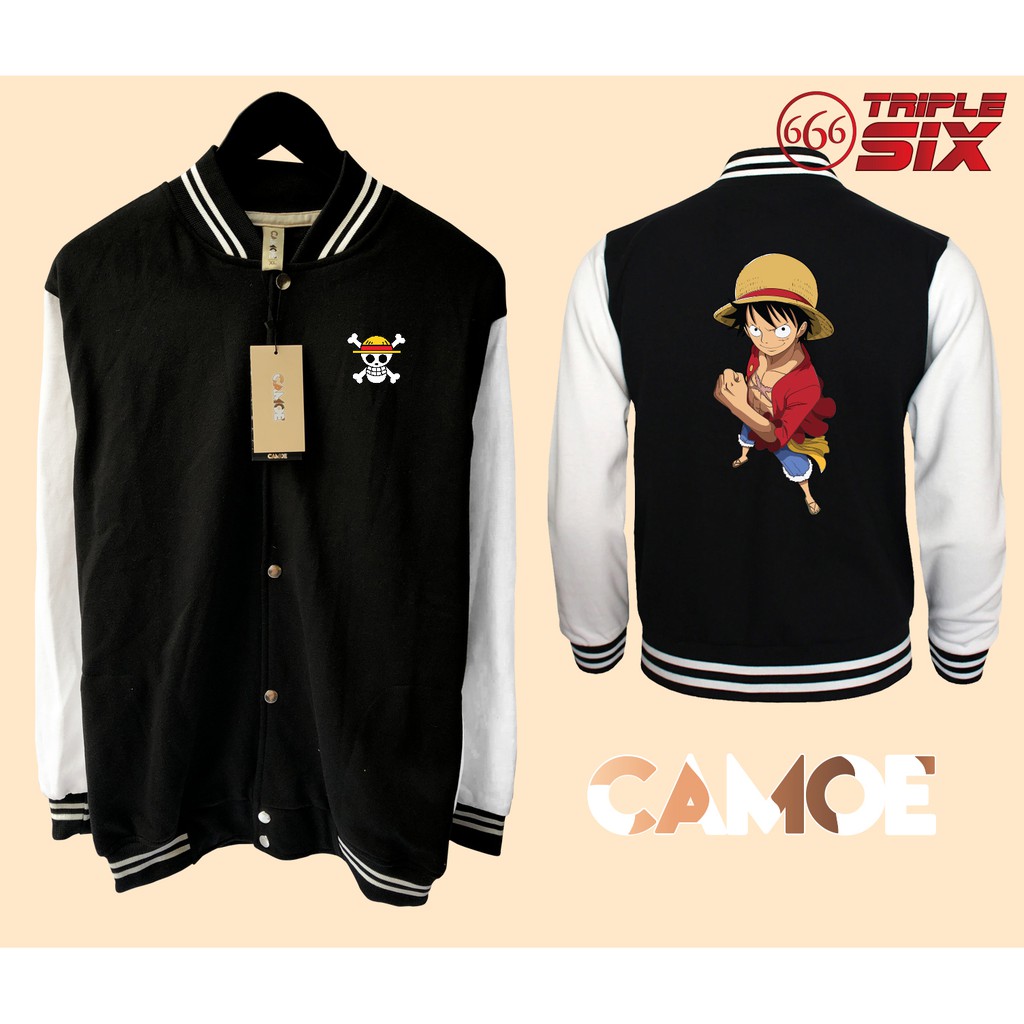 Jual Jaket Baseball varsity Anime Luffy Mugiwara One piece | Shopee ...