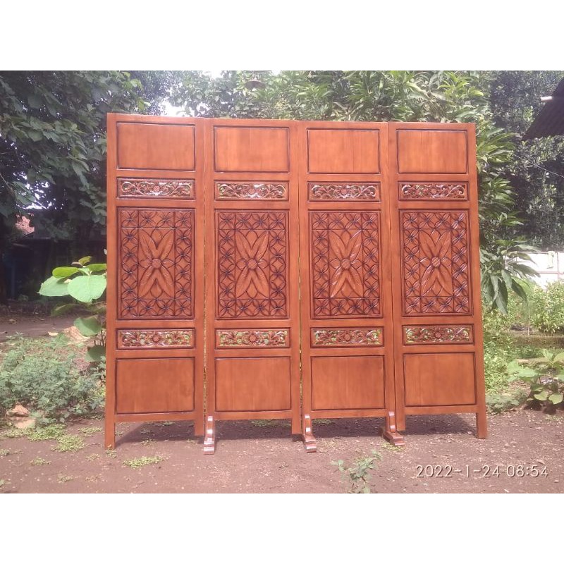 Jual Sketsel Penyekat Minimalis Modern Ukir Jati Jepara | Shopee Indonesia