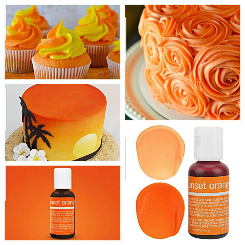 Jual 1 pcs 20 g Pewarna makanan chefmaster liqua gel sunset orange food ...