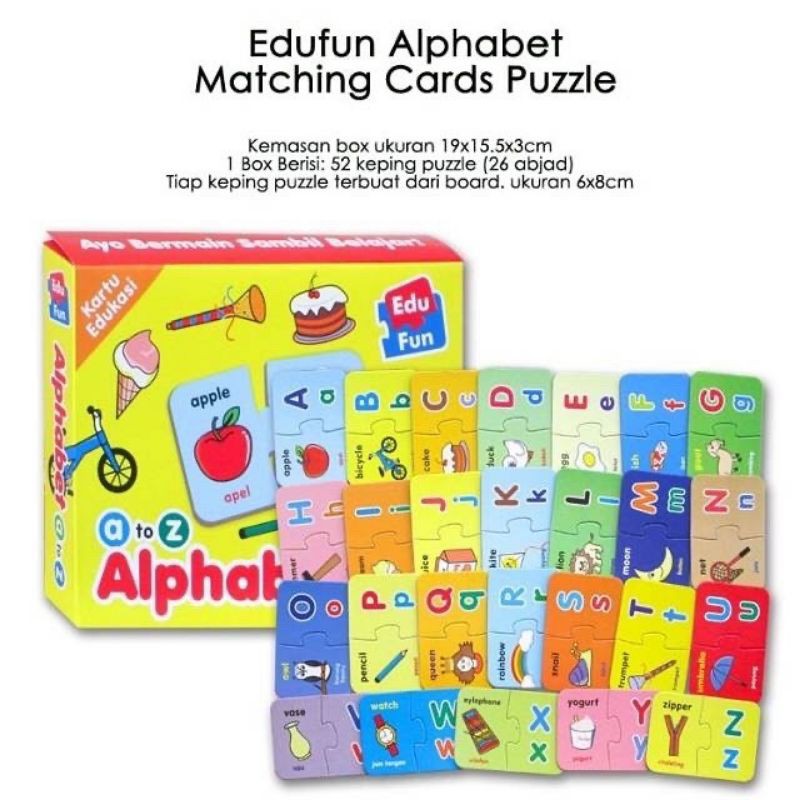 Jual Benshop-MAINAN EDUKASI ANAK - EDUFUN ALPHABET - KARTU PINTAR HURUF ...