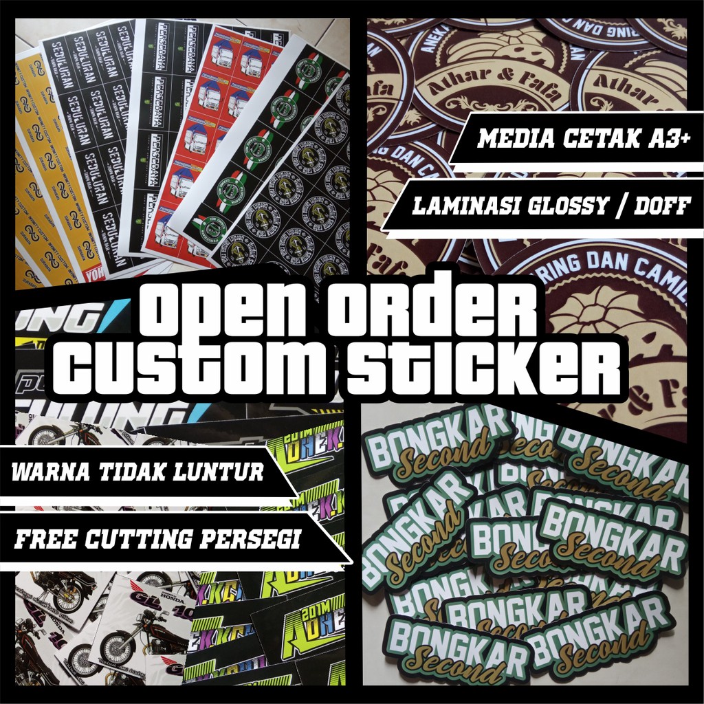 Jual [STICKER CUSTOM] DIECUT & STANDAR. VINYL ,BONTAK,TRANSPARAN A3 ...