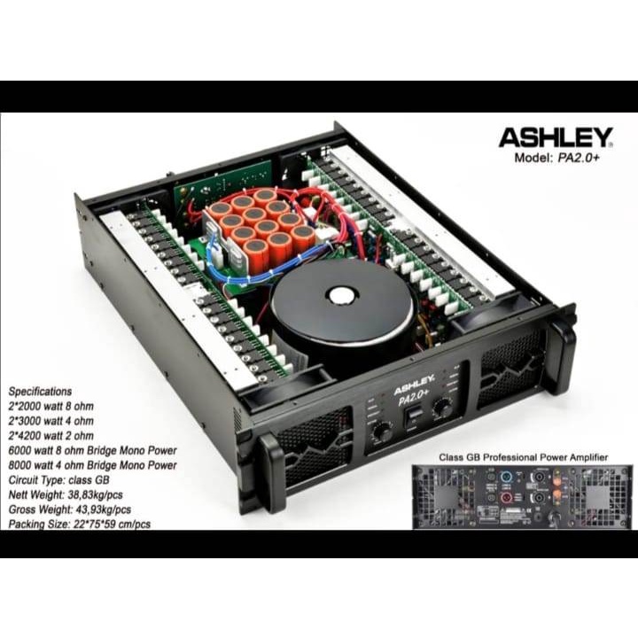 Jual Power Amplifier ASHLEY PA 2.0 PLUS PA2.0+ PA 2.0+ PA2 Class GB ...
