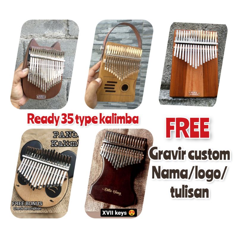 Jual kalimba bisa custom nama/tulisan/logo by request,kalimba.ind ...