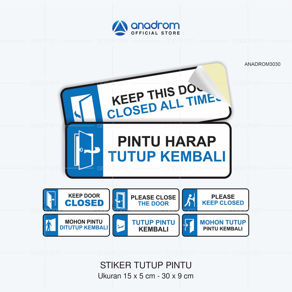 Jual Stiker Tutup Pintu Kembali | Keep Door Closed Sign | Anadrom 3030 ...