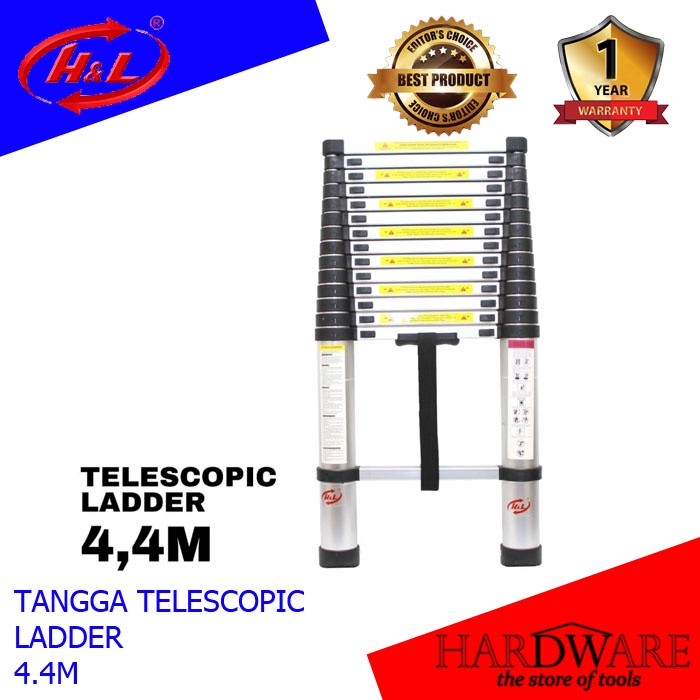 Jual TANGGA TELESCOPIC TELESKOPIK 4.4M SINGLE LIPAT H&L HL | Shopee ...