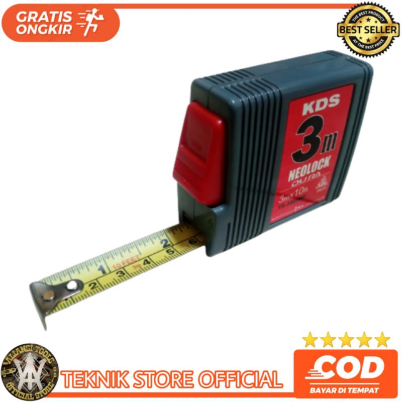Jual METERAN NEOLOCK KDS 3 METER MEASURING TAPE | Shopee Indonesia