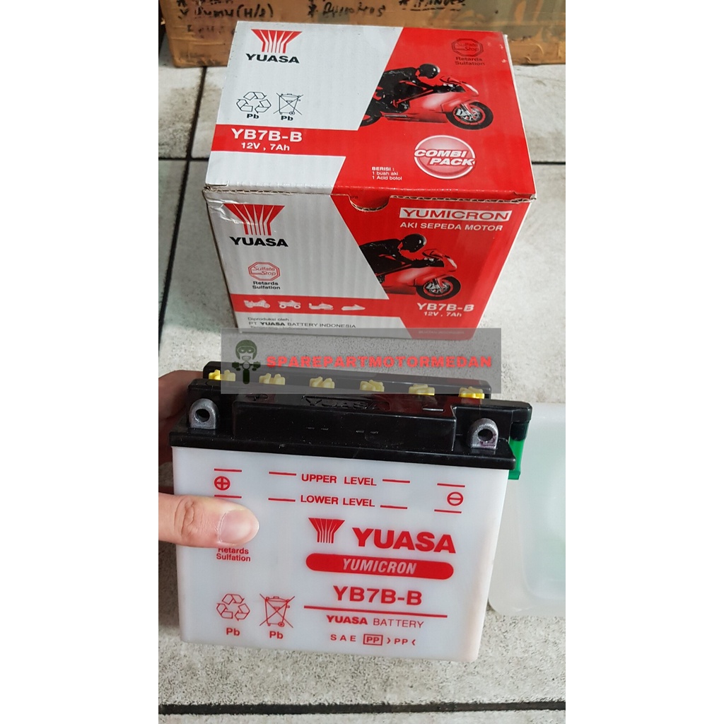 Jual Baterai Accu Aki Basah Tiger Nouvo Scorpio Tossa Series Hercules Jaguar YB7B-B 12V 7Ah ...