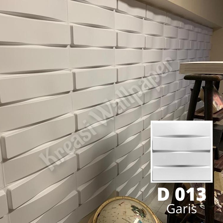 Jual Wall Panel Wallpaper Dinding 3D Premium Timbul Putih PVC Grosir ...