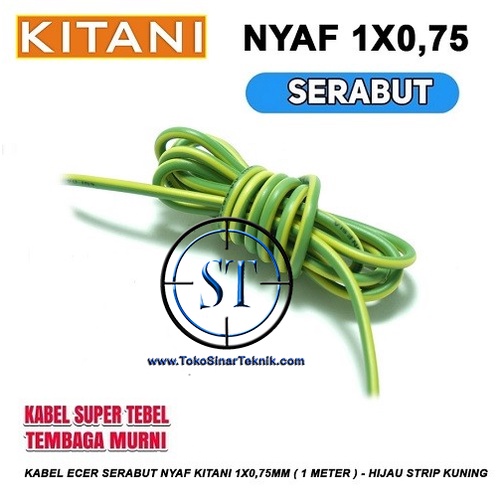 Jual Kabel NYAF KITANI 1 X 0.75mm @1Meter / Cable Audio Listrik Serabut Nyaf Nya 0.75mm 1x0.75mm ...