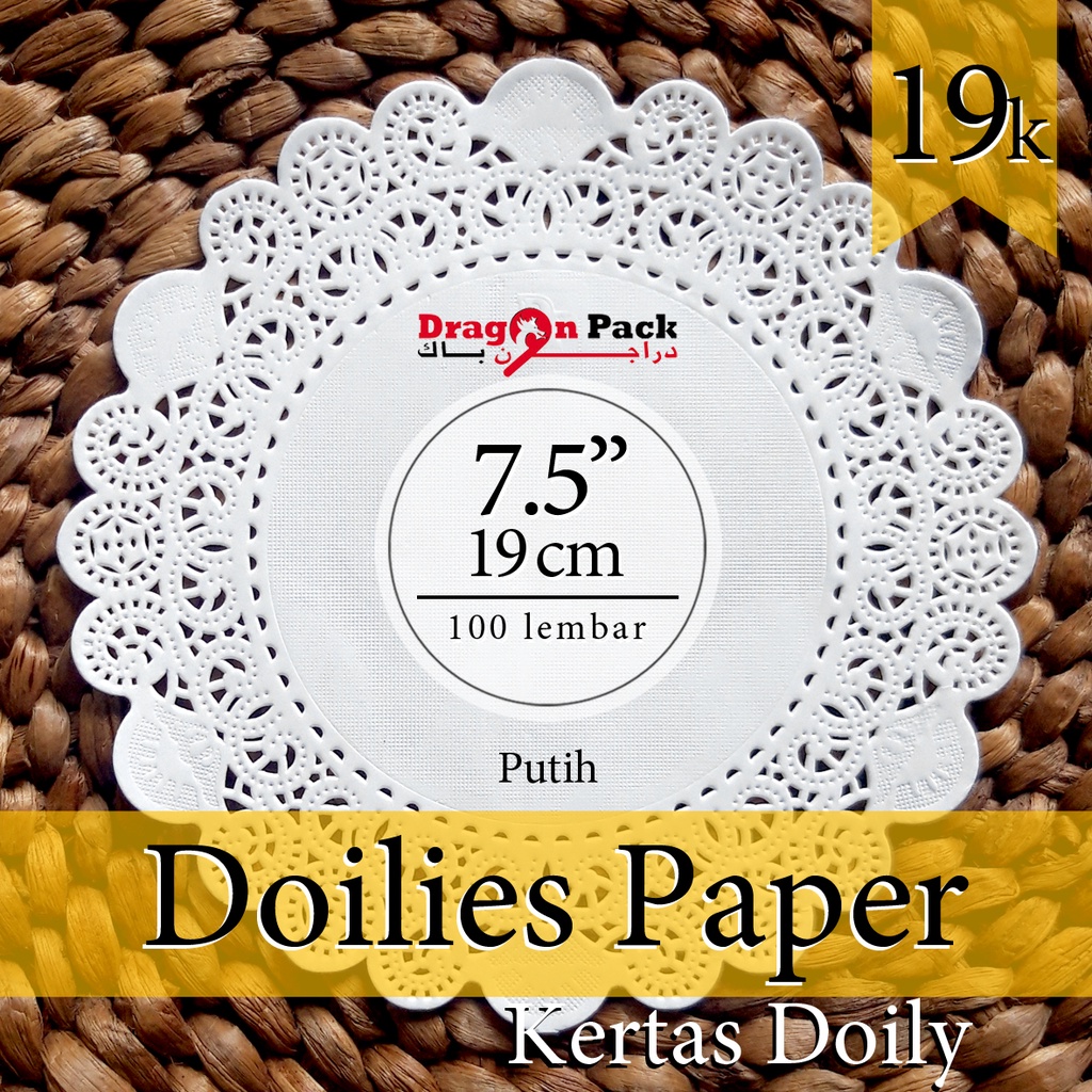 Jual Kertas Doilies Paper 7.5" ( 19cm ) 1 pack isi 100 lembar Kertas ...