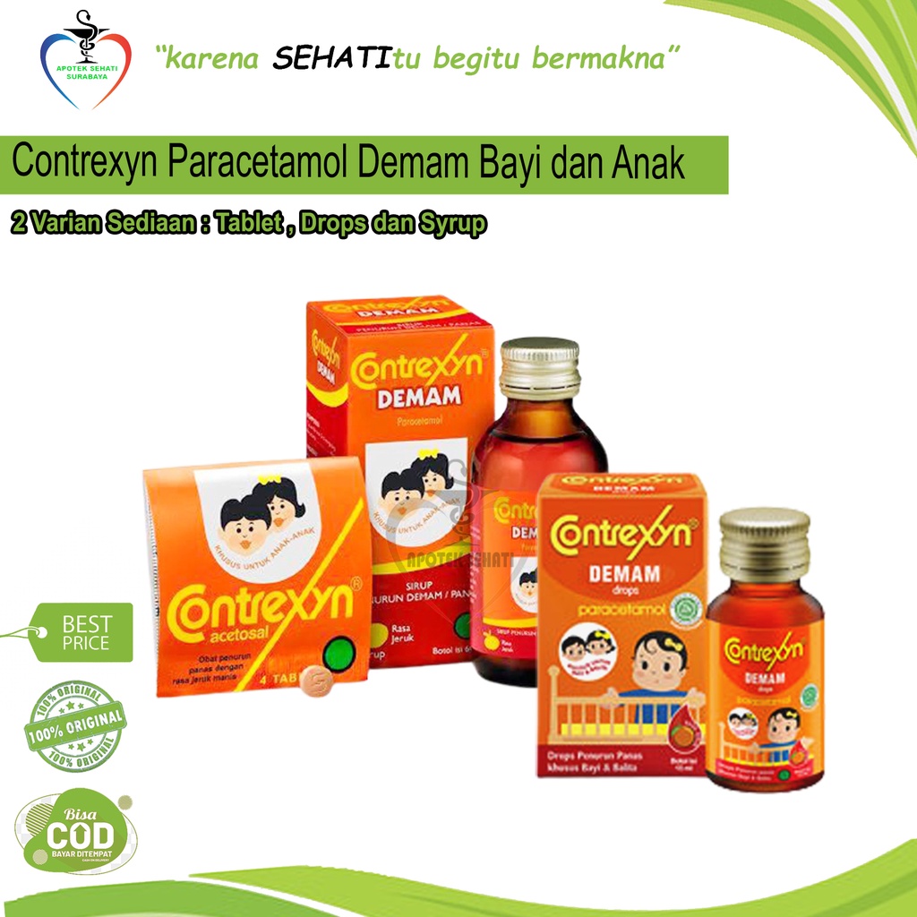 Jual Contrexyn Paracetamol Obat Demam Anak Bayi 3 Varian Syrup Drops ...