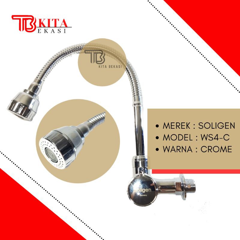 Jual KRAN AIR ANGSA FLEKSIBEL SOLIGEN WS4C / KRAN DAPUR FLEKSIBEL ...