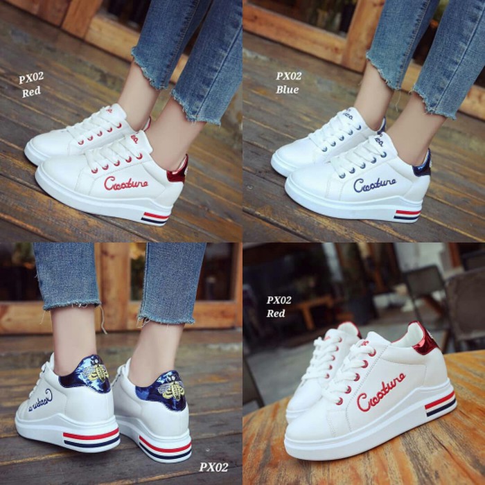 Jual SEPATU KETS SNEAKERS PUTIH LIST BIRU DAN MERAH CEWEK WANITA ...
