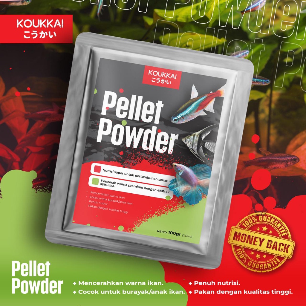 Jual KOUKKAI PELET POWDER BURAYAK GUPPY, CUPANG, KOKI, LOUHAN, KOI ...